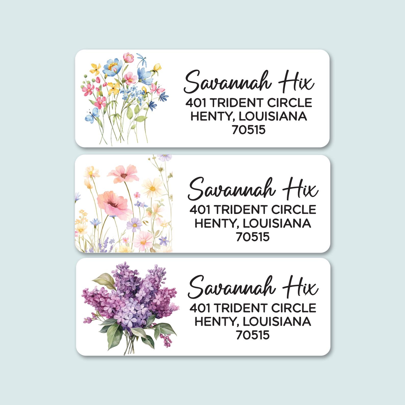 Custom Address Label | Floral Personalized Return Mailing Labels ...