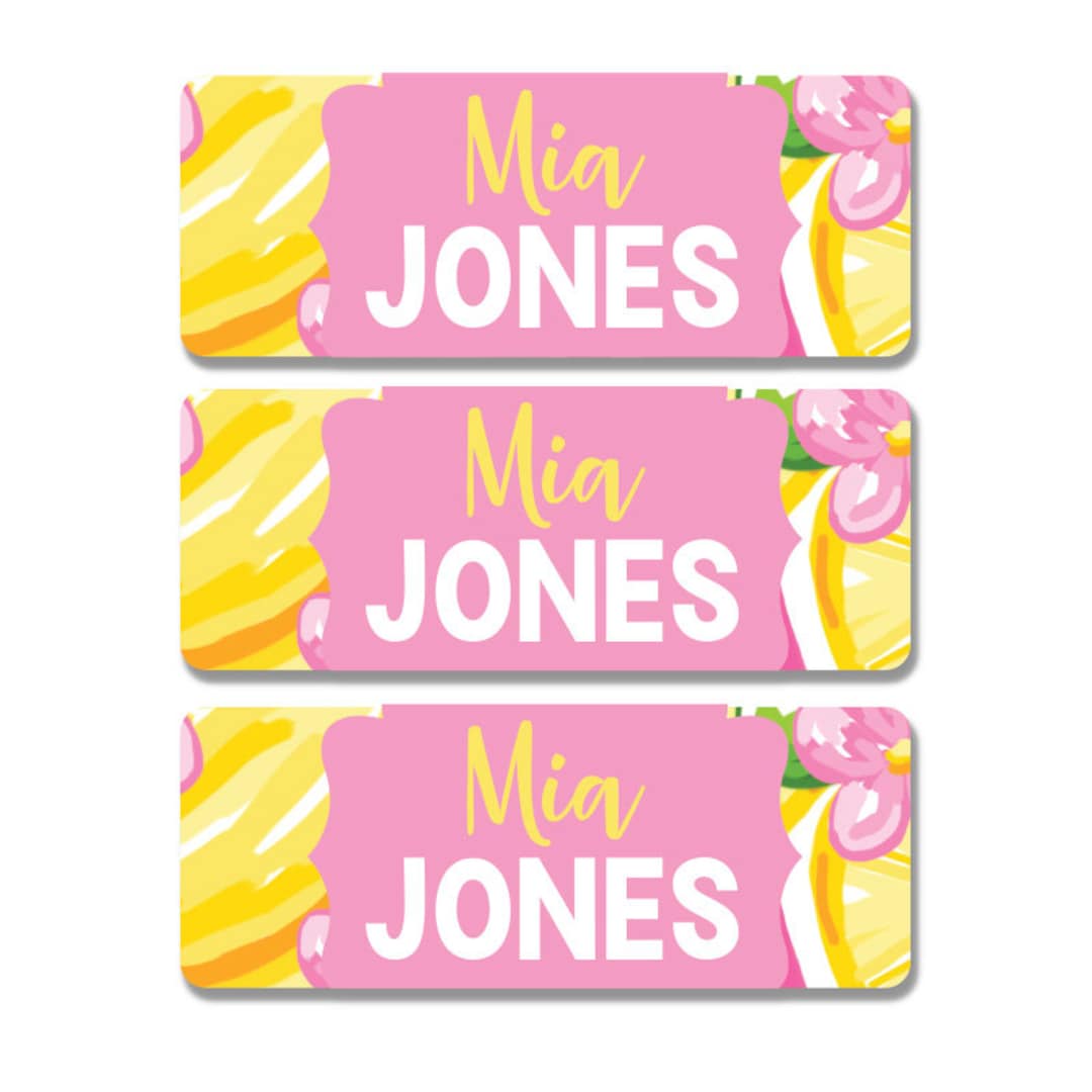 Floral Name Labels, Personalized Girl School, Daycare and Camp ...