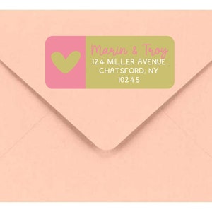 Heart Address Labels, Wedding Return Address Labels, Personalized ...