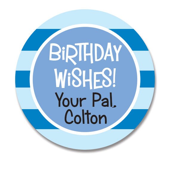 Boys Birthday Stickers Custom Birthday Present Favor Tags | Etsy