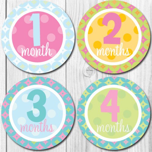 Baby Monthly Stickers 1 to 12 Months Month to Month Baby - Etsy