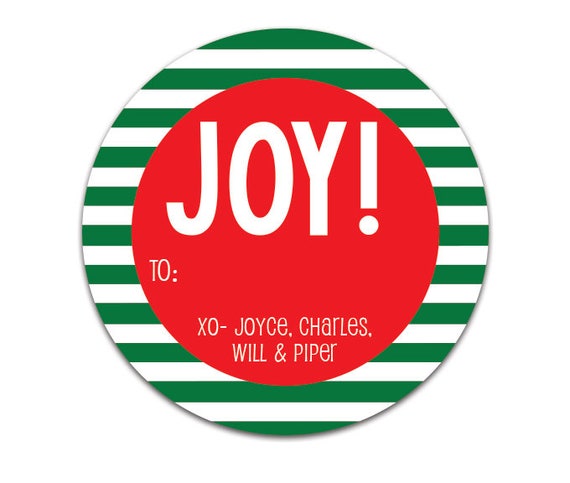 Joy Christmas Labels Personalized Holiday Gift Stickers | Etsy