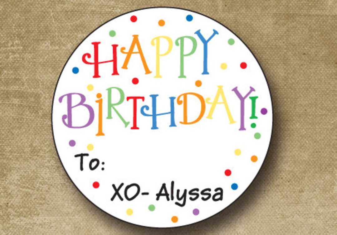 Rainbow Gift Stickers, Personalized Birthday Labels, Birthday Favor ...
