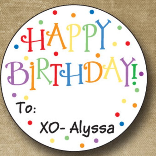 Personalized Birthday Stickers Rainbow Happy Birthday - Etsy