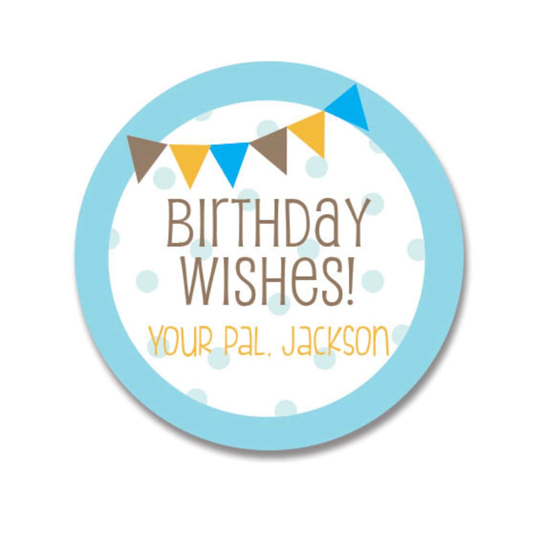 Birthday Stickers, Birthday Favor Stickers. Kids Party Stickers, Banner ...