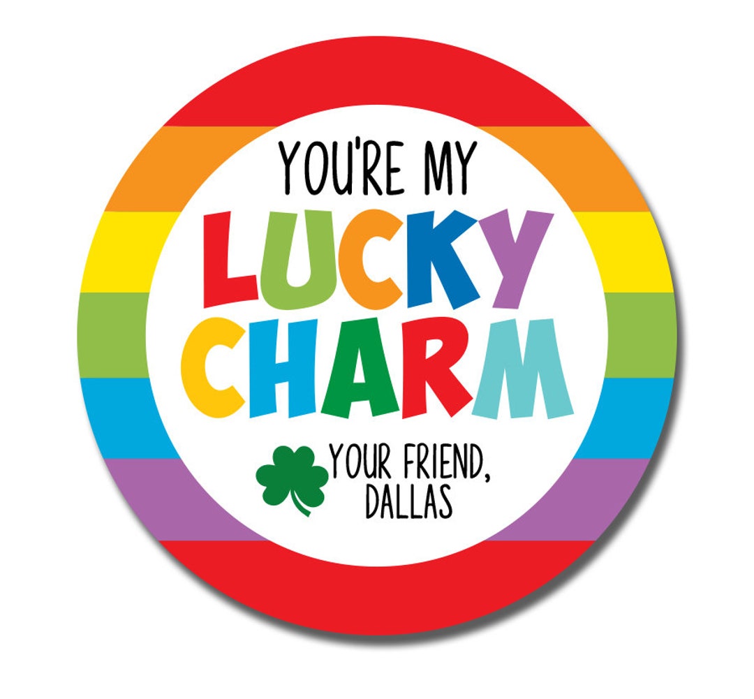 St Patricks Day Sticker, Lucky Charm Favor Sticker, St Paddy's Day ...