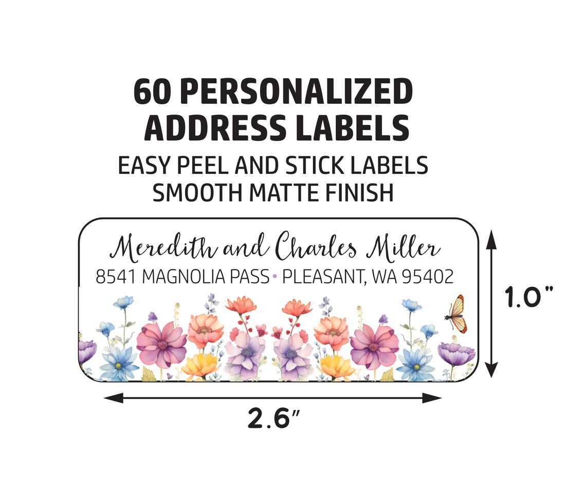 Custom Return Address Label | Floral Personalized Mailing Labels ...