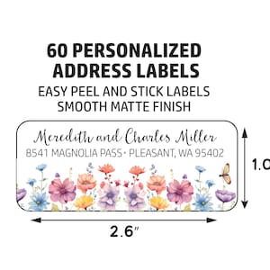Custom Return Address Label | Floral Personalized Mailing Labels ...