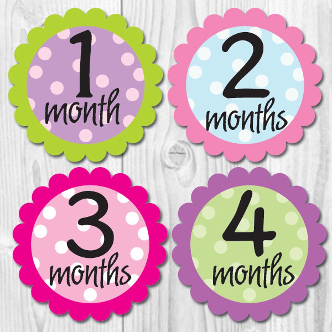 Girl Monthly Stickers, Monthly Baby Stickers, Milestone Stickers, New ...