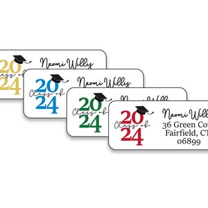 60 Graduation Address Labels Graduate Announcement Return Address Label ...
