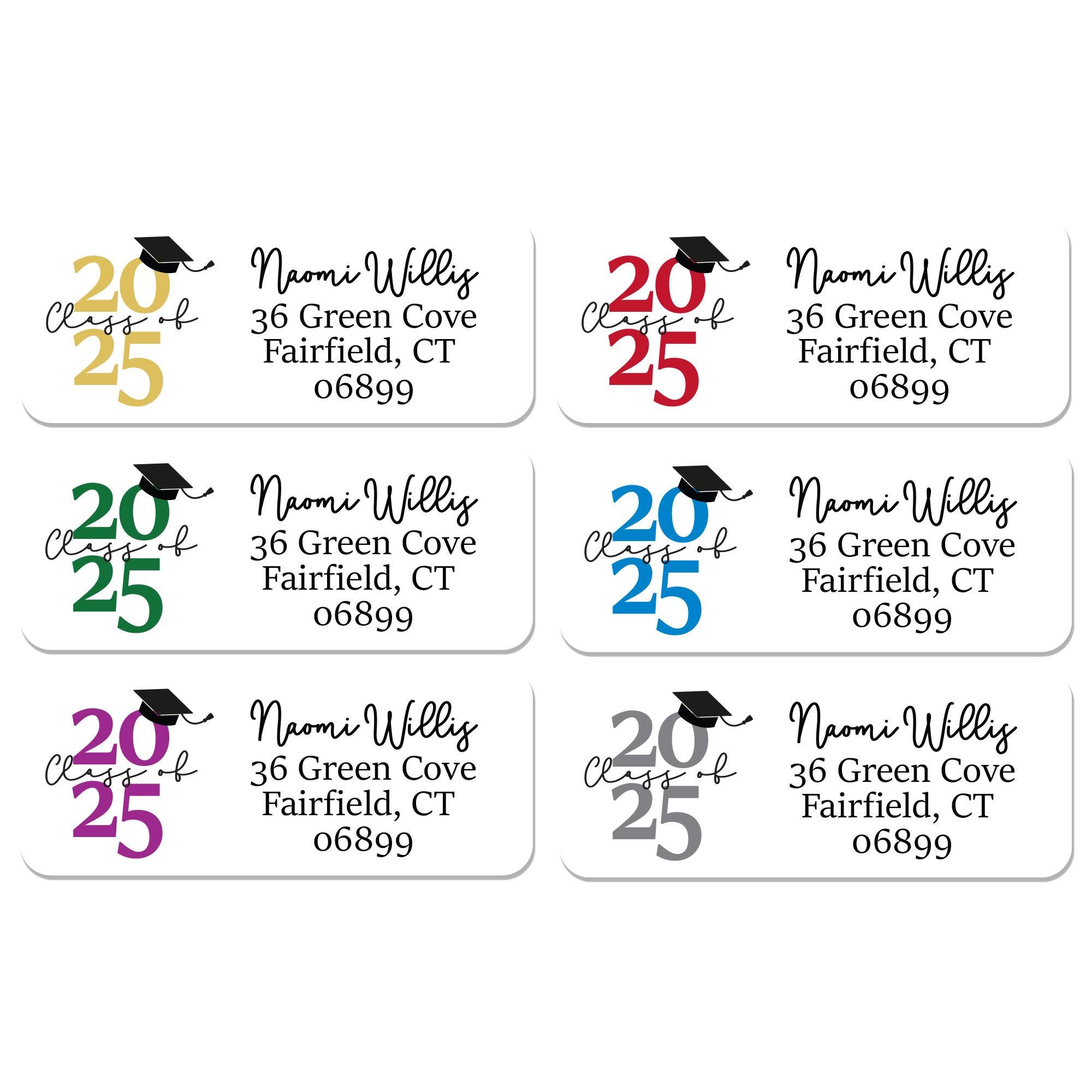 Class of 2024 Graduation Address Labels | Personalized High School ...