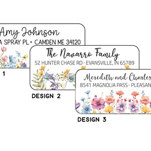 Custom Return Address Label | Floral Personalized Mailing Labels ...