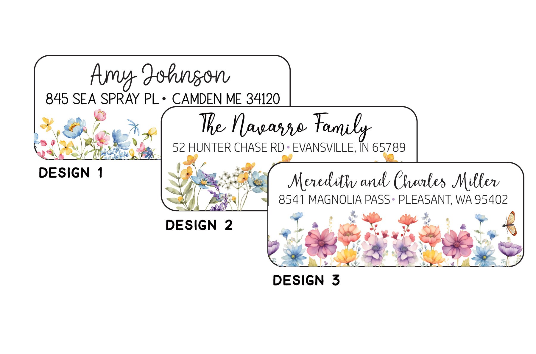Custom Return Address Label | Floral Personalized Mailing Labels ...