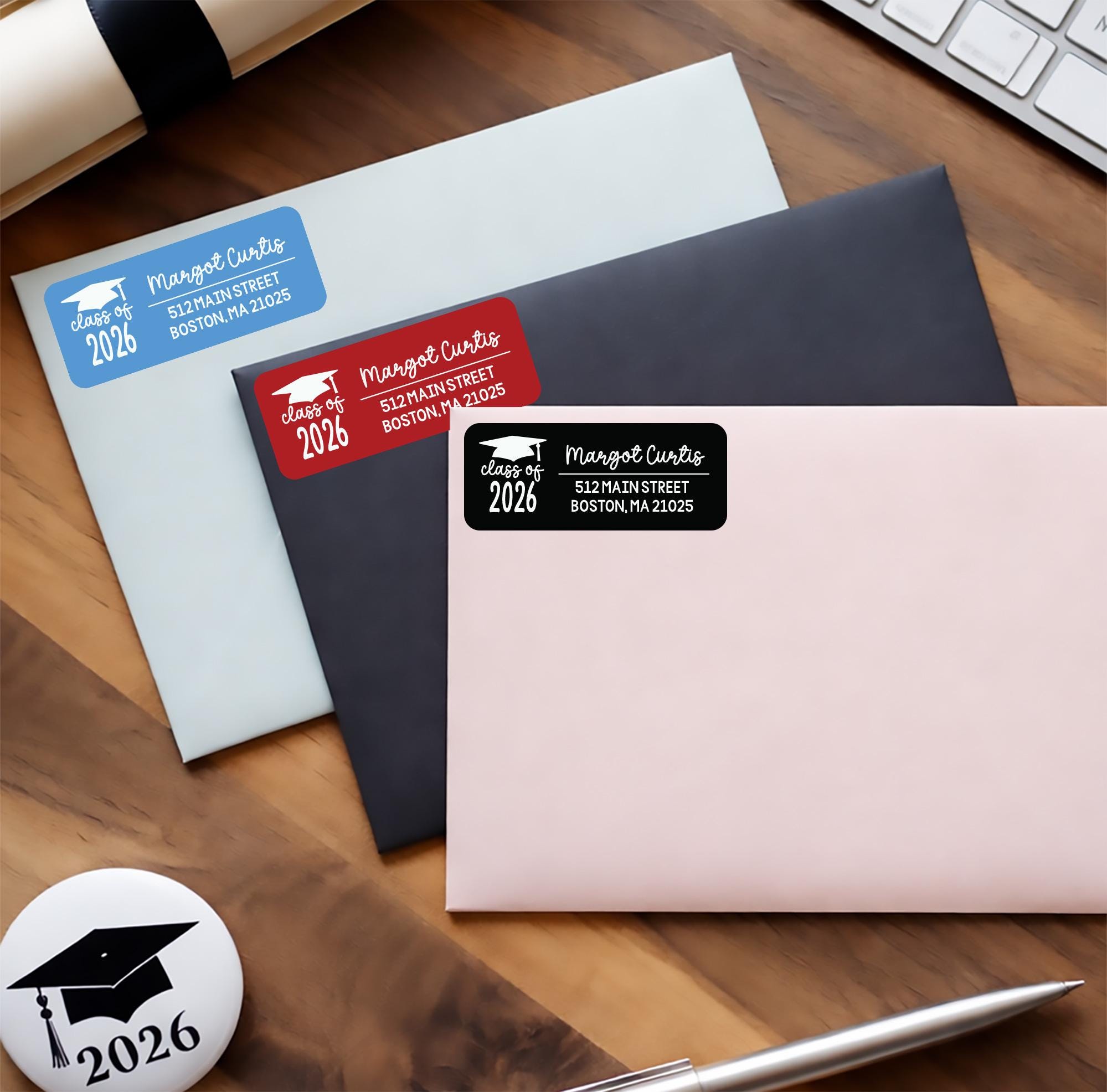 Class of 2026 Graduation Address Labels, Personalized Mailing Stickers ...