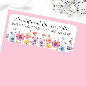 Custom Return Address Label | Floral Personalized Mailing Labels ...