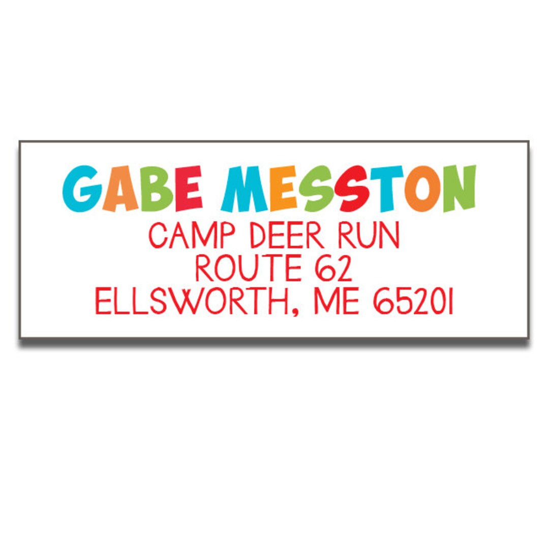 Boys Personalized Camp Address Labels, Return Labels for Camp, Camp ...