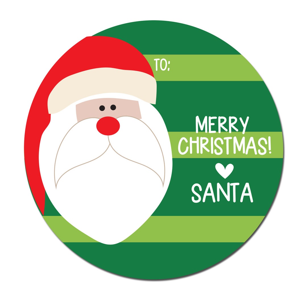 Custom Santa Claus Christmas Stickers, Santa Labels for Kids Presents ...