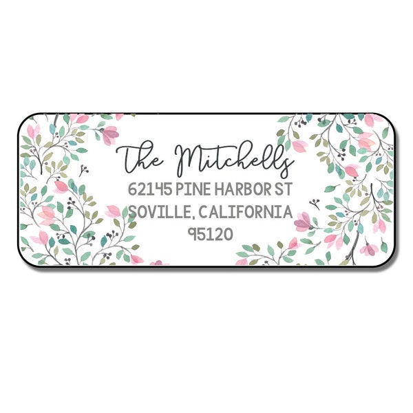 Floral Personalised Address Stickers - Etsy