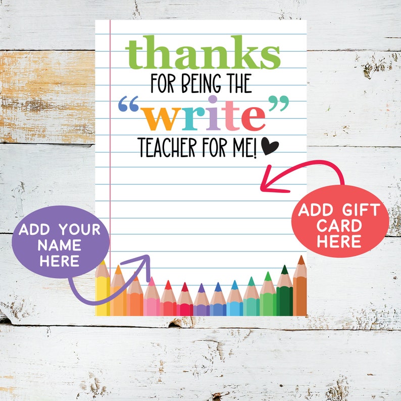 Teacher Appreciation Gift Card Holder Printable, Thanks for Being the ...