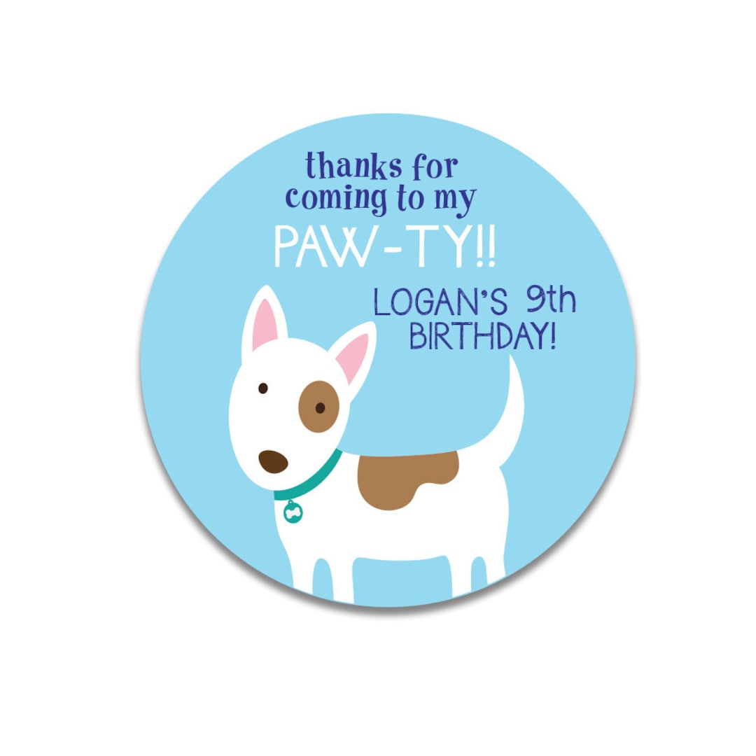 Happy Birthday Stickers, Dog Birthday Stickers, Pawty Stickers, Kids ...