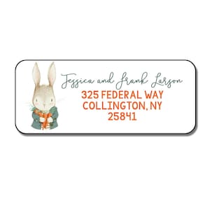Bunny Address Labels, Easter Return Mailing Stickers, Easter Bunny ...