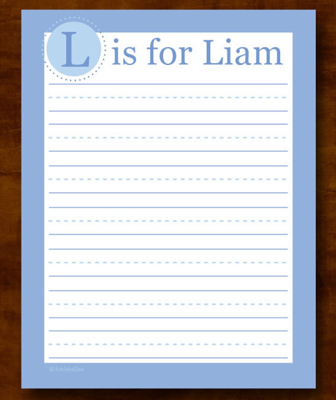 Personalized Notepad for Children, Monogram Notepad, Kindergarten Lined ...
