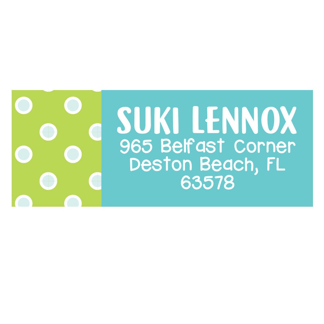 Preppy Polka Dot Address Labels, Personalized Return Address Labels ...