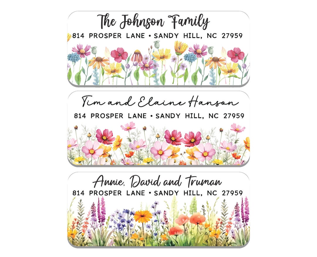 Spring Address Labels | Personalized Floral Return Address Stickers ...