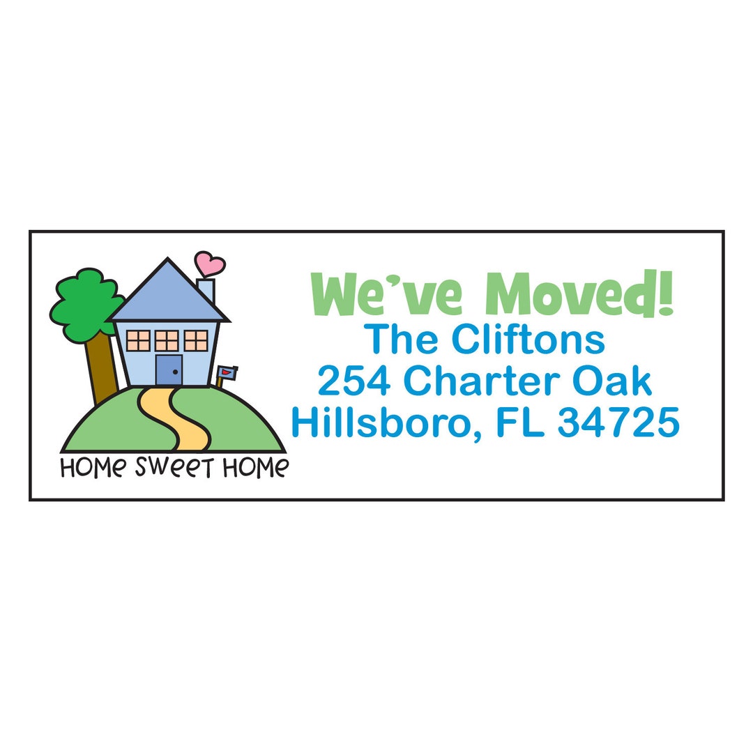 We've Moved Address Labels, New Home Return Labels, 60 Personalized ...