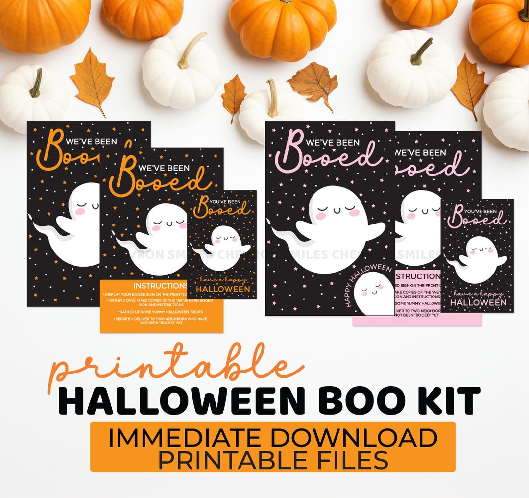 Printable You've Been Booed Halloween Sign, Halloween Boo'd Tag Instant ...