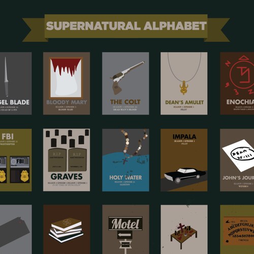 Supernatural Alphabet | Etsy