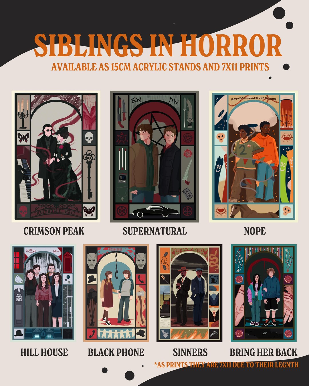 Siblings in Horror Acrylic Stands & Prints - Etsy