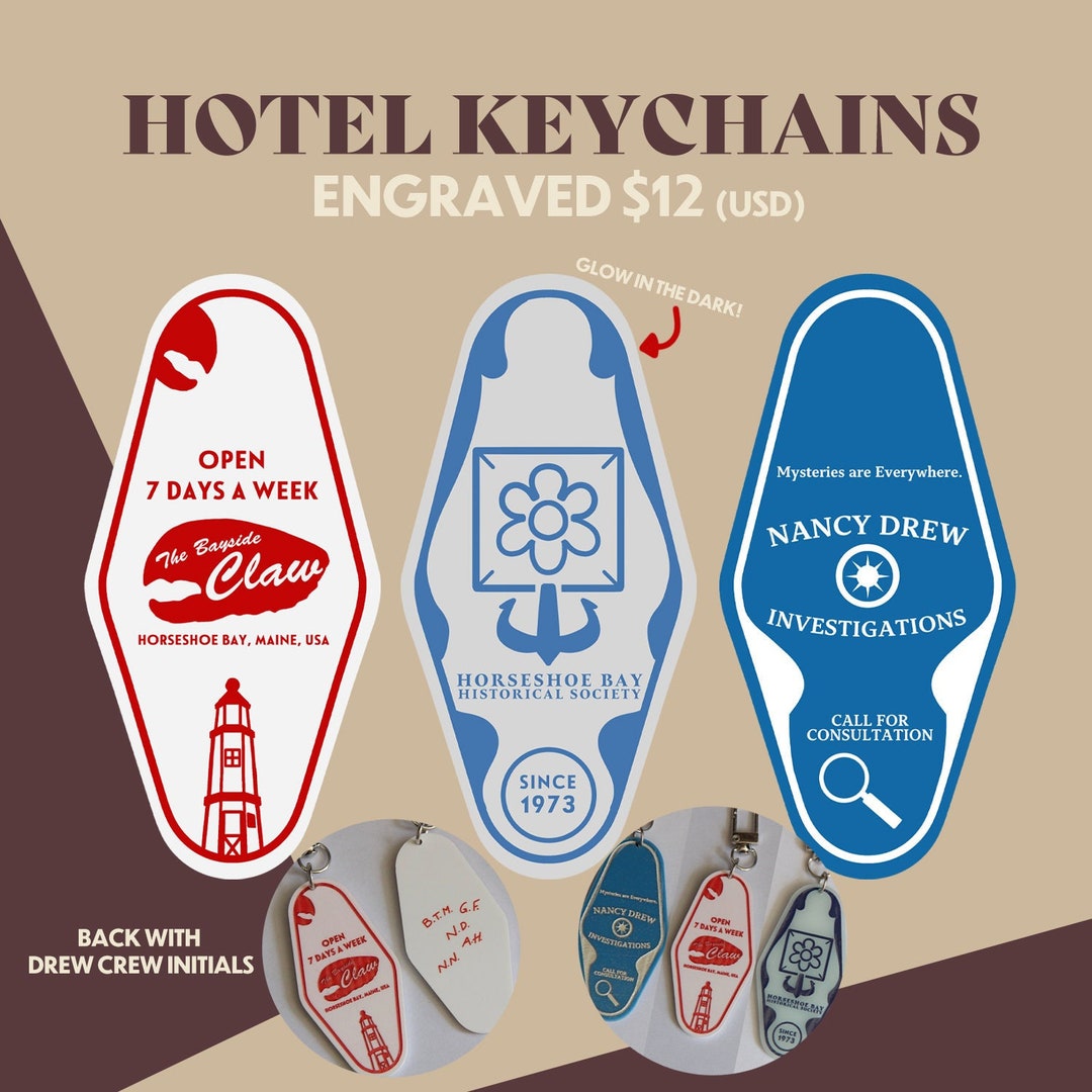 Drew Crew Hotel Keychains - Etsy