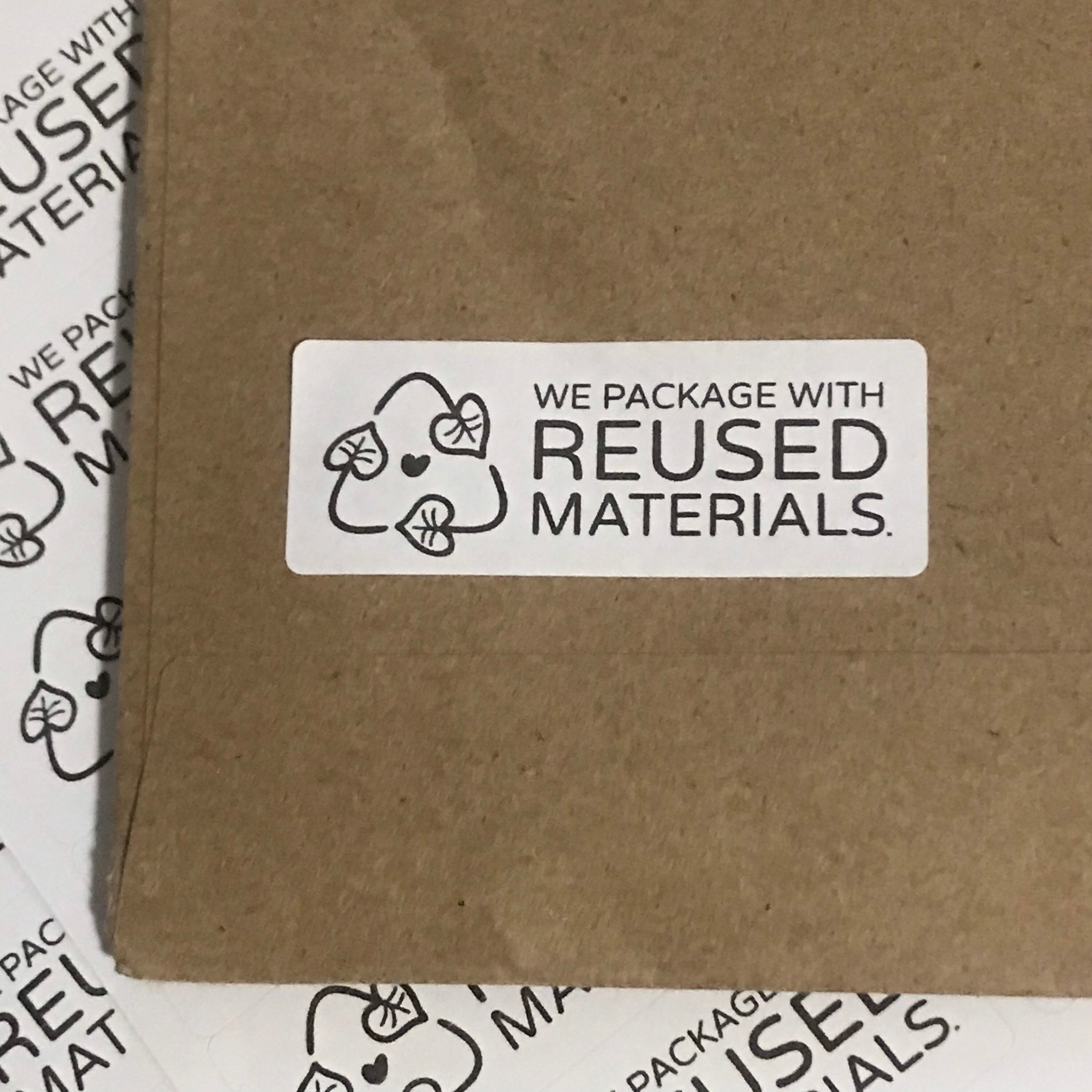 Eco-friendly We Package With Reused Materials Sticker Sheet 30stickers ...