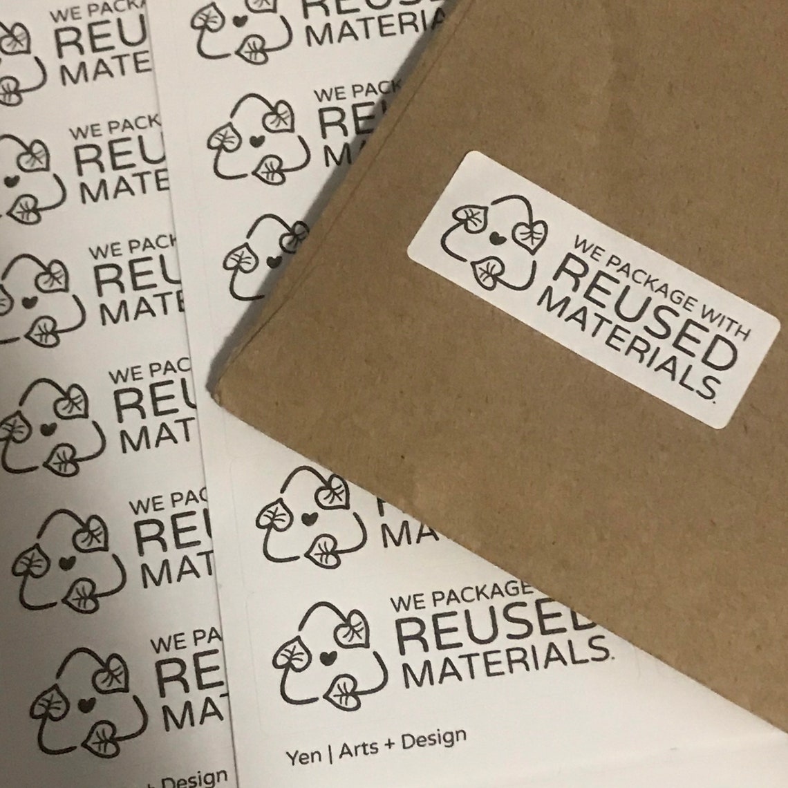 Eco-friendly We Package With Reused Materials Sticker Sheet - Etsy