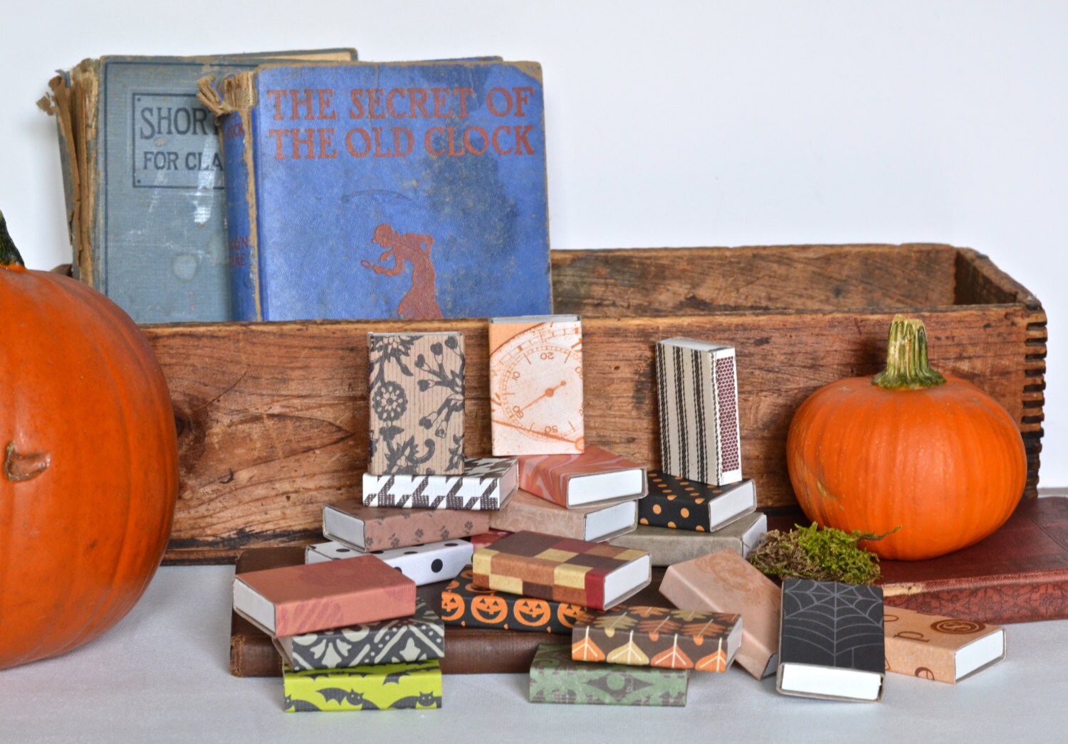 Fall and Halloween Covered Matchboxes Set of 8 Party Table Trick or ...