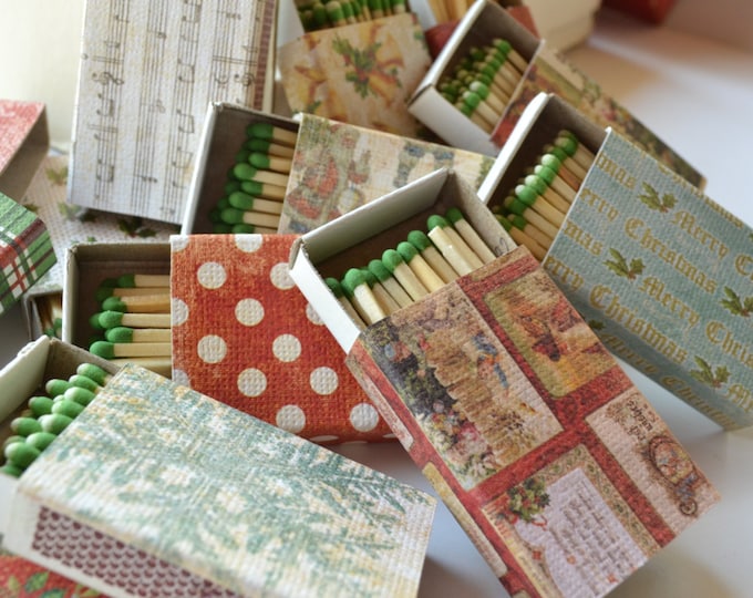 Merry Christmas Patterns - - Covered Matchboxes - Set of 8 - Christmas ...