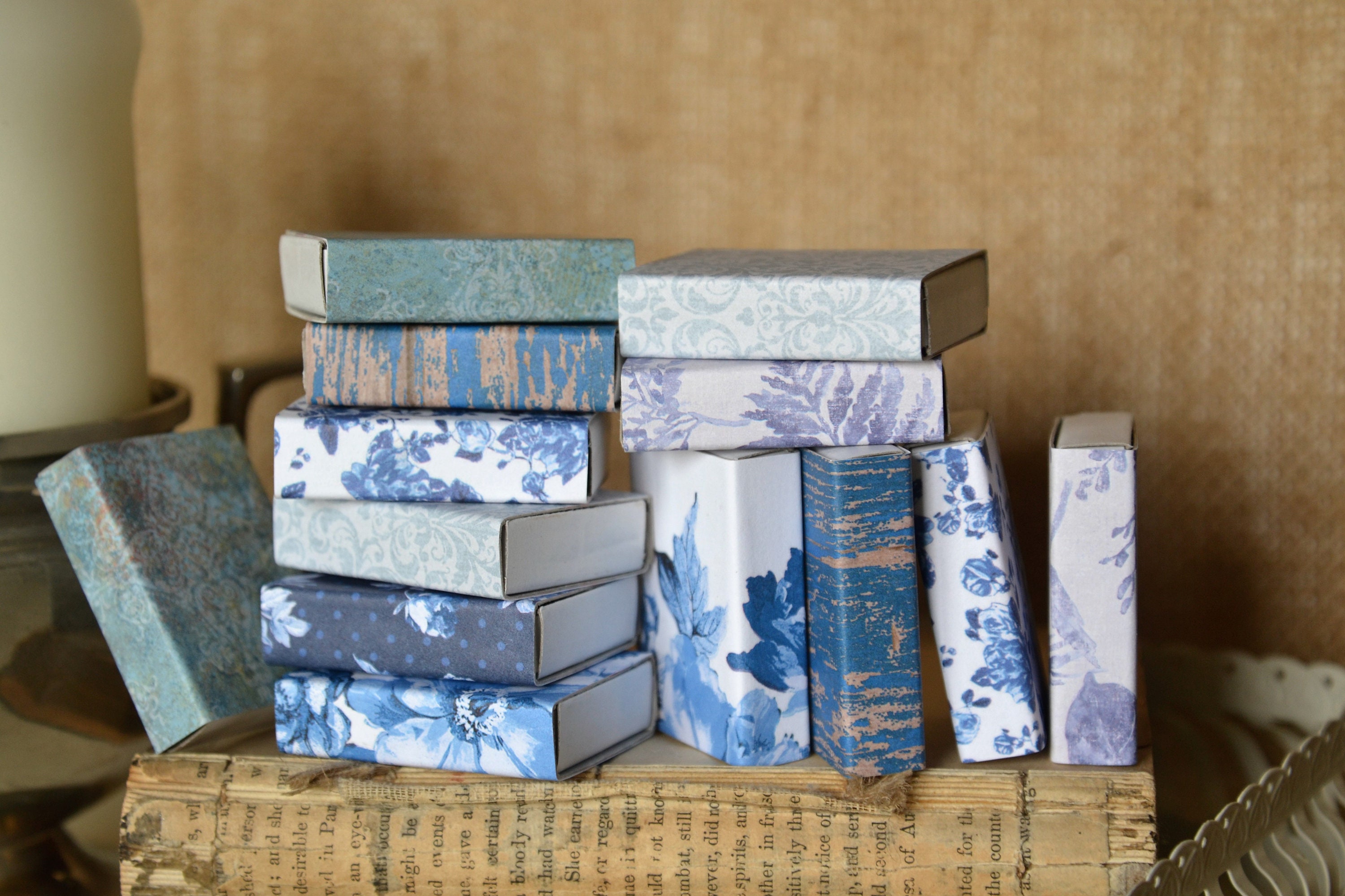 Blue Beauties - Covered Matchboxes - Set of 8 - Cabin Decor - Party ...