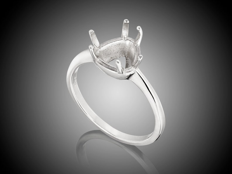 Premium Sterling Silver, Trillion Ring Setting. 7 Different Gemstone ...