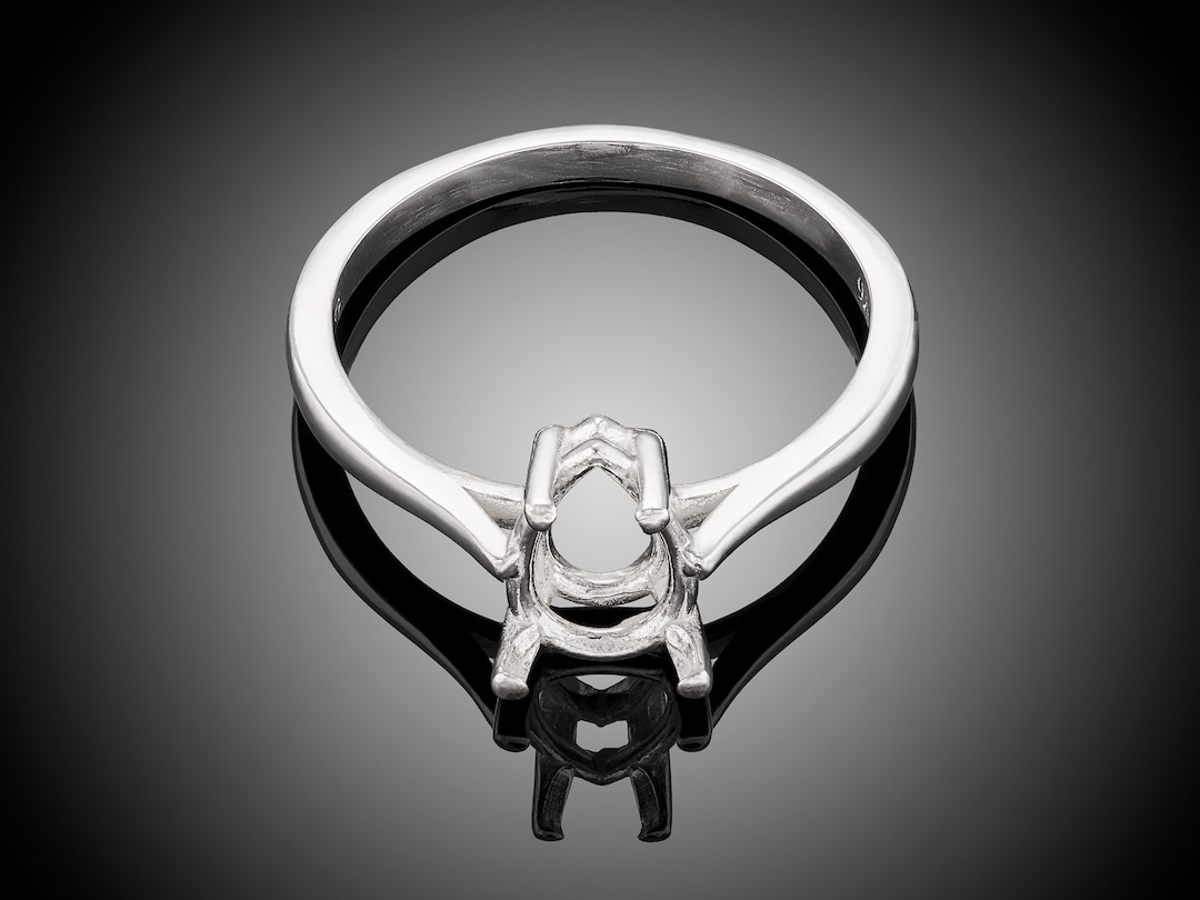 Sterling Silver Cathedral Pear Ring Mount: 7x5 to 20x15mm, 4-prong - Etsy