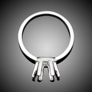 Premium Sterling Silver Trillion ring setting. 7 different | Etsy