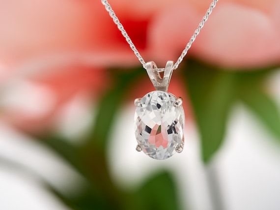 White gem necklace store