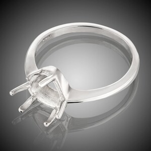 Sterling Silver Trillion Ring Setting, 6-prong, Polished - Etsy