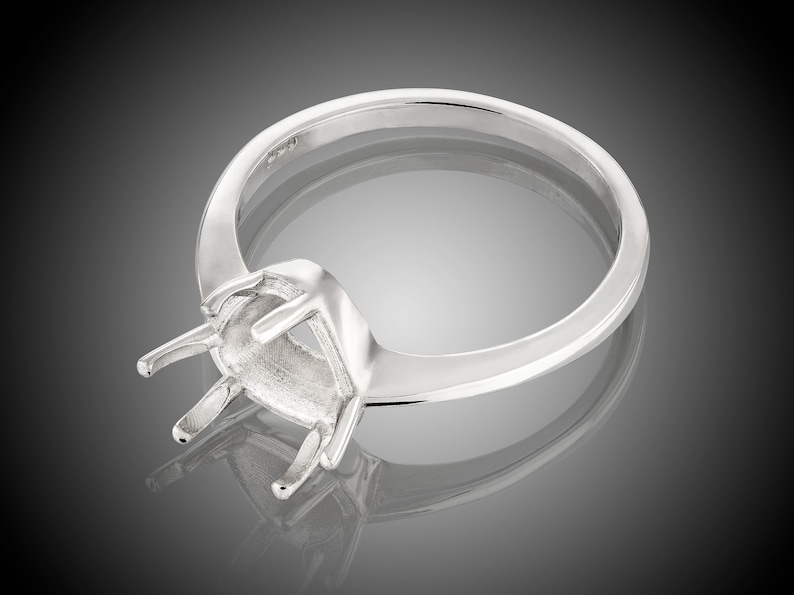 Premium Sterling Silver Trillion Ring Setting. 7 Different - Etsy