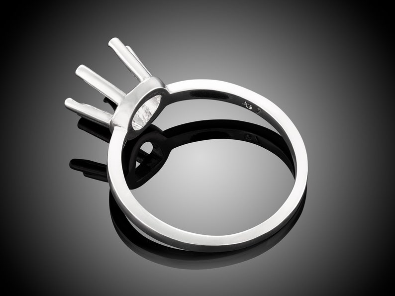 Premium Sterling Silver Trillion ring setting. 7 different | Etsy