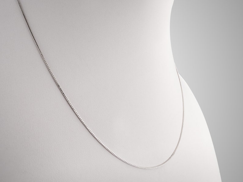 Thin .7mm Wide Italian Box Chain With Necklace Case and Gift Box ...