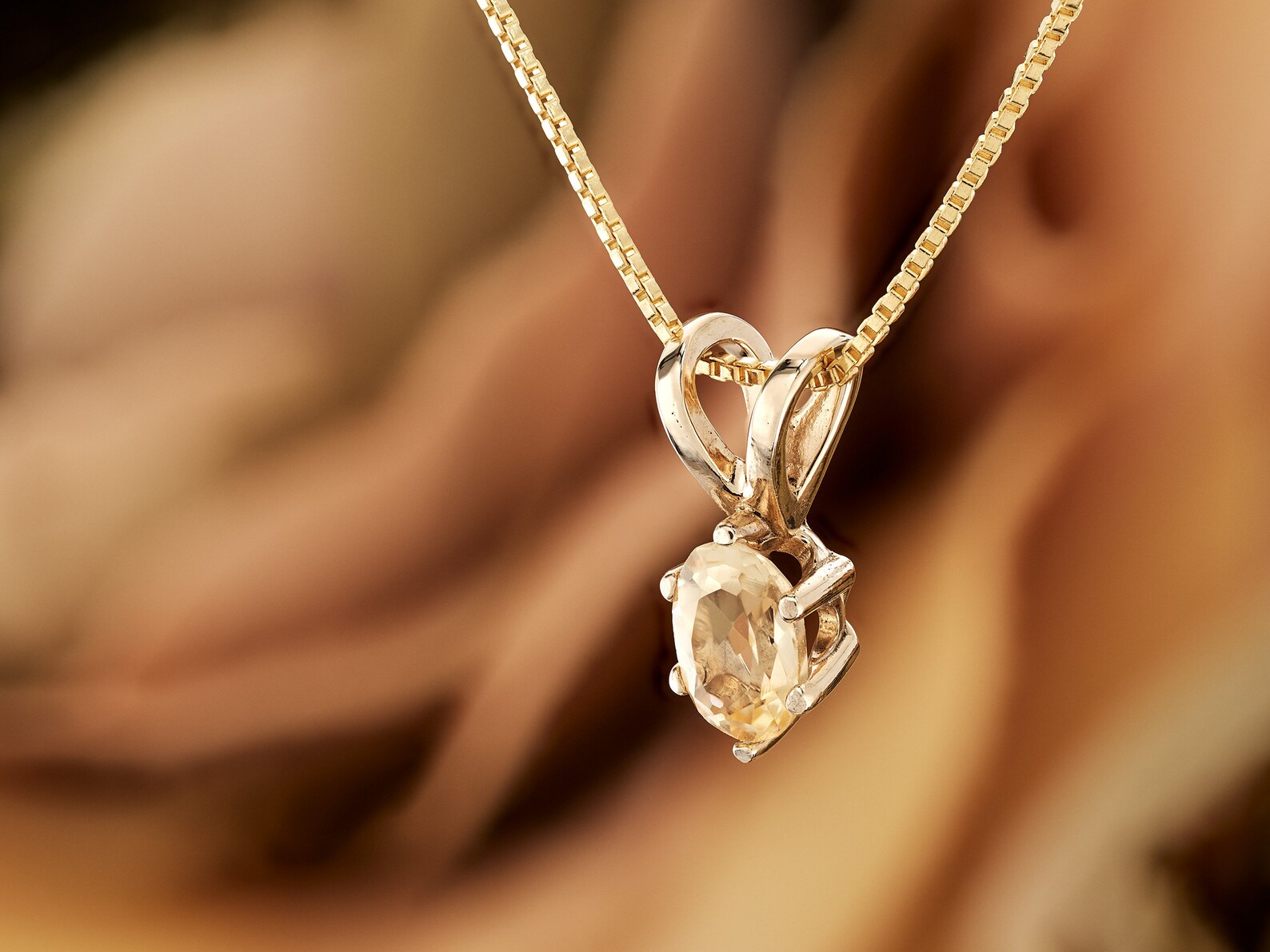 Precious Golden Yellow Topaz Pendant Necklace. 6x4mm Oval | Etsy