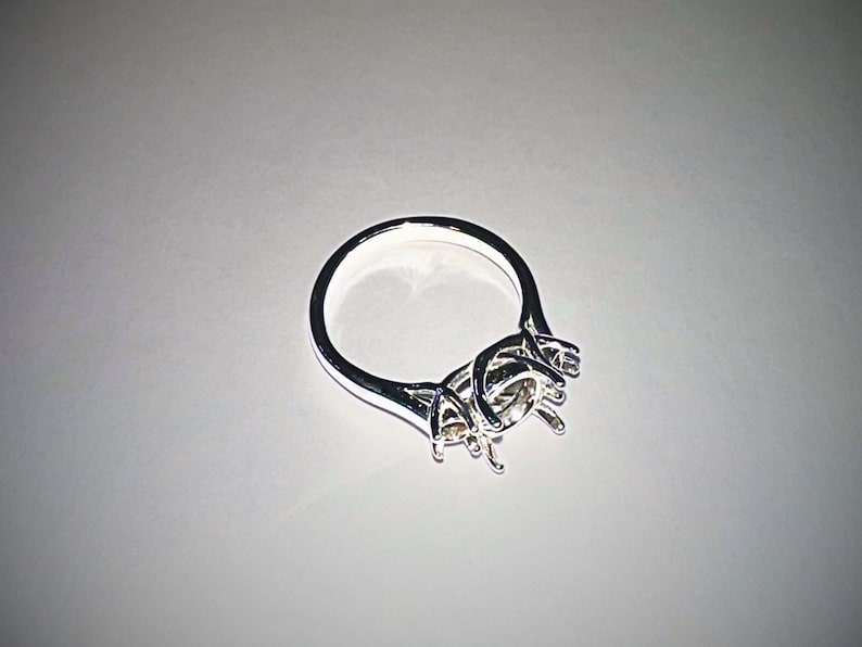 Sterling Silver Trellis Ring Mount: 8mm Round, 3.5mm Accents - Etsy