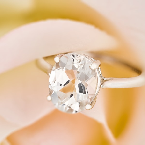 White Topaz Ring - Etsy
