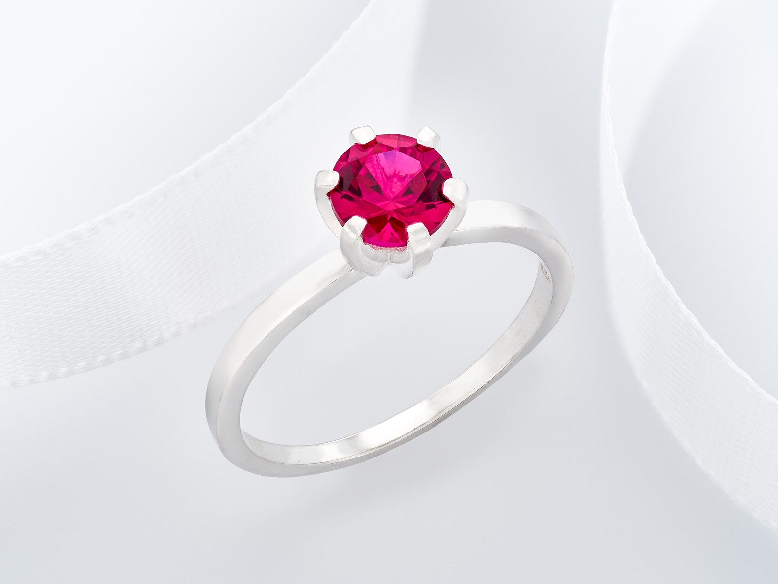 Intense Premium Silver Ruby Ring. Bright Sparkling Red. - Etsy